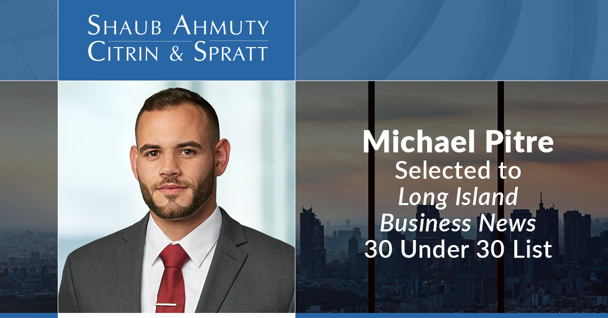 Michael Pitre Selected to Long Island Business News 30 Under 30 List ...